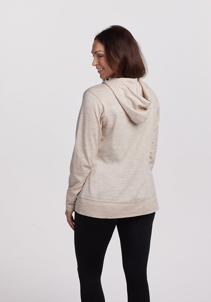 Womens Merino Wool Hooded Zip Front Sweatshirt - Free Shipping – Woolx