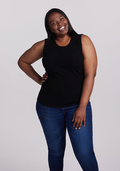 Merino Wool Ribbed Tank Top - Woolx Reagan High Neck Tank