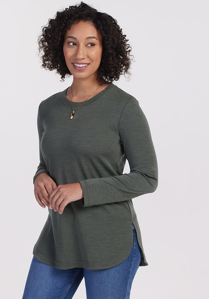 Womens Merino Wool Crew Neck Tunic - Free Shipping – Woolx