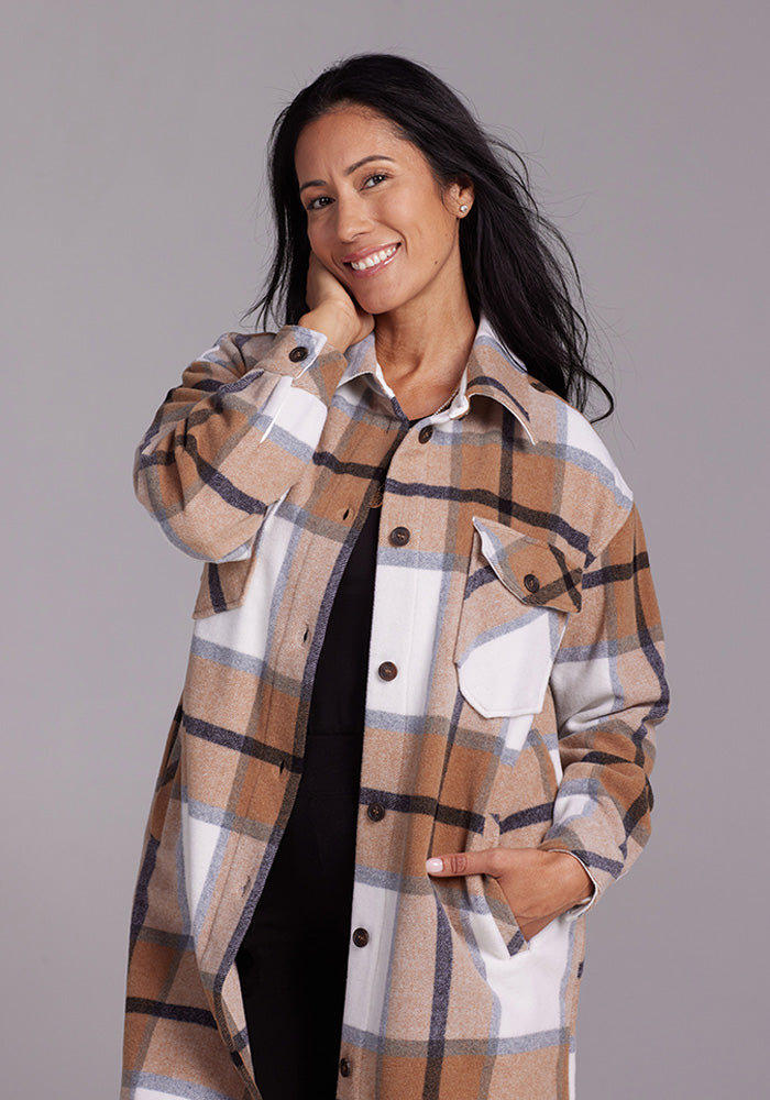 Womens Plaid Wool Shacket | Sutton Long Merino Wool Shacket – Woolx