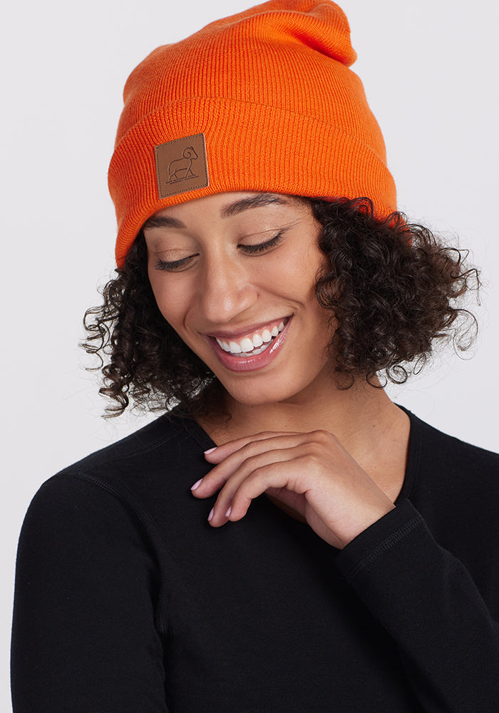 Baylor Beanie - Bright Orange – Woolx