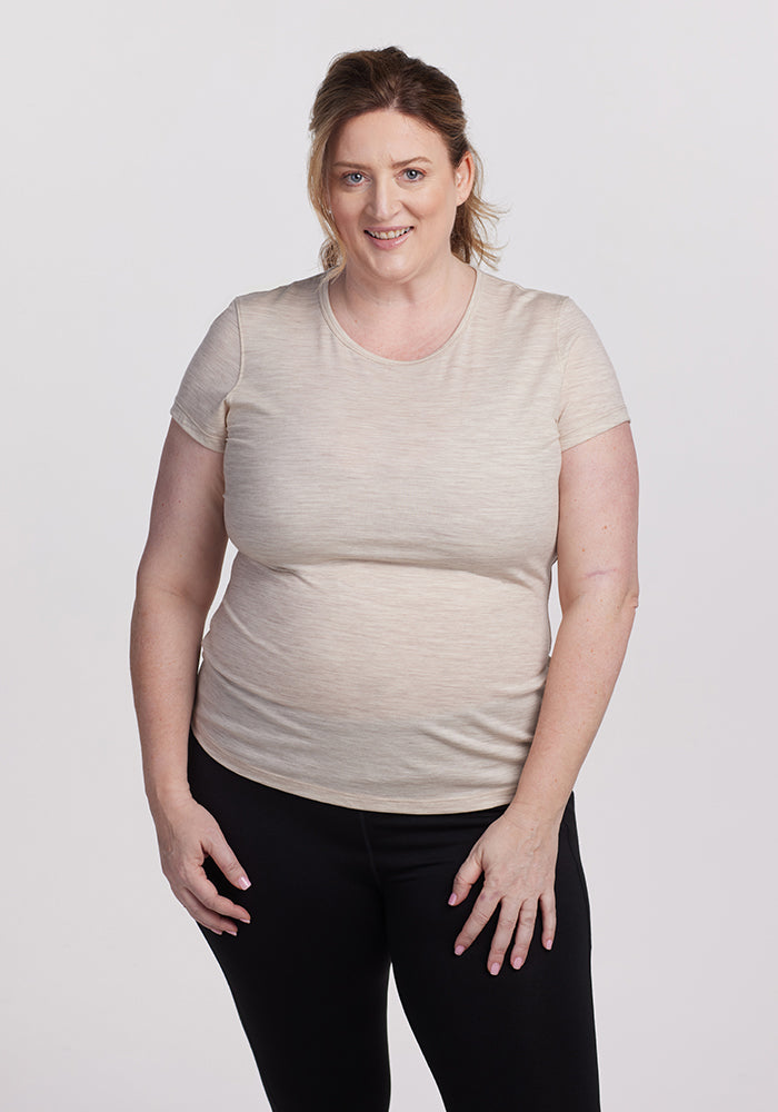 Merino Wool Tee For Women - Woolx Addie Crew Neck Tee - Free Shipping
