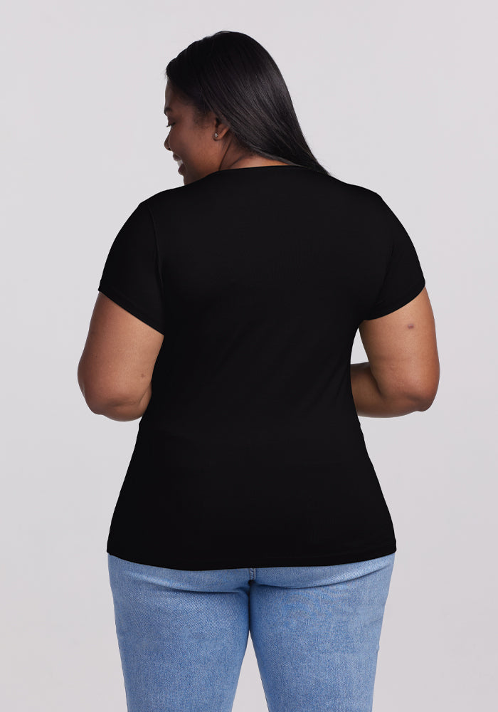 Black Short Sleeve Merino Wool Top for Women – Ultra-Soft & Breathable ...