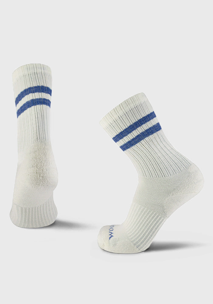 Womens Varsity Mini Crew Socks - Electric Blue – Woolx