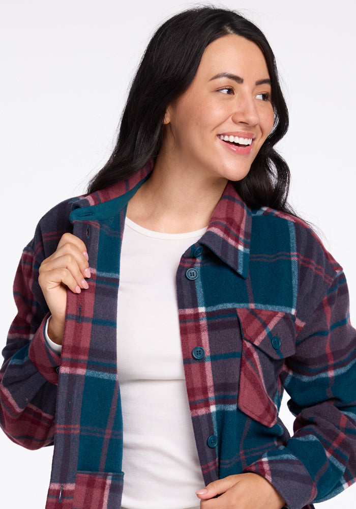 Plaid Shacket | Sawyer Oversized Merino Wool Shirt Jacket – Woolx