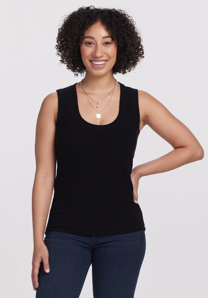 Black Ribbed Merino Wool Tank Top | Ultra-Soft, Breathable & Stylish ...