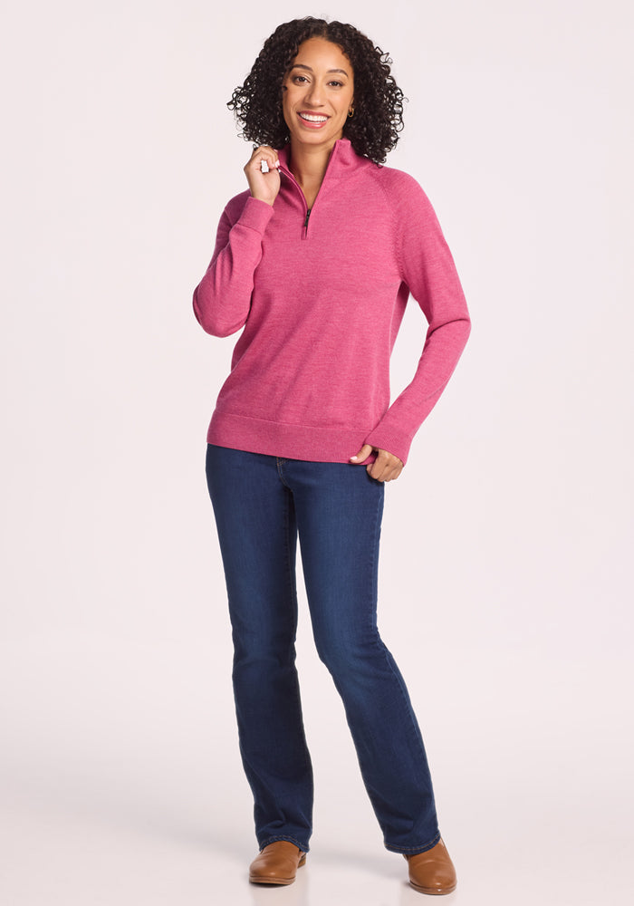 Collins Half Zip Sweater - Wild Salmon – Woolx