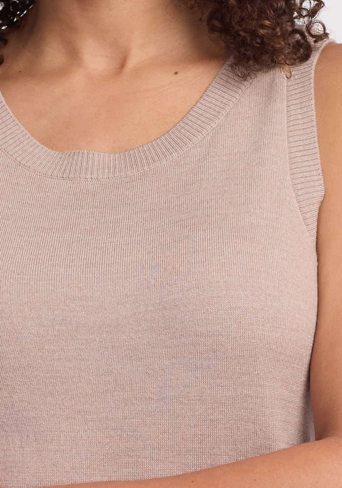 Chessy Tank Top - Sandstone Haze – Woolx