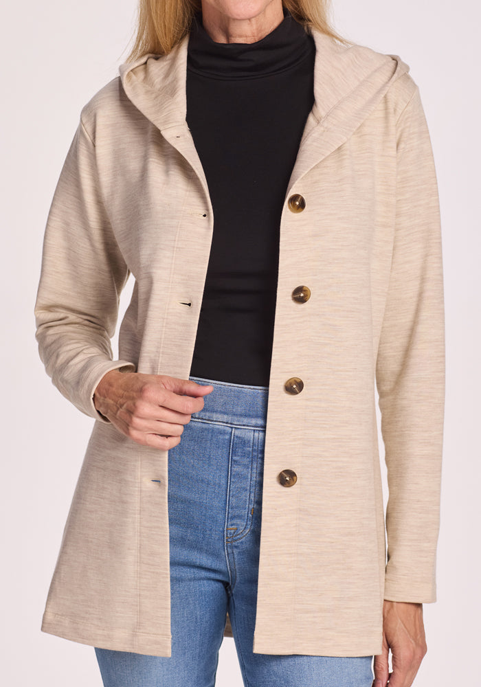 Women’s Wool Sweater Jacket – Luxury Merino Cardigan - Woolx Edna