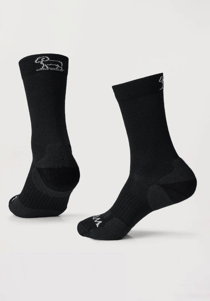 Harbor Black Merino Wool Crew Socks | Light Cushion for Everyday ...
