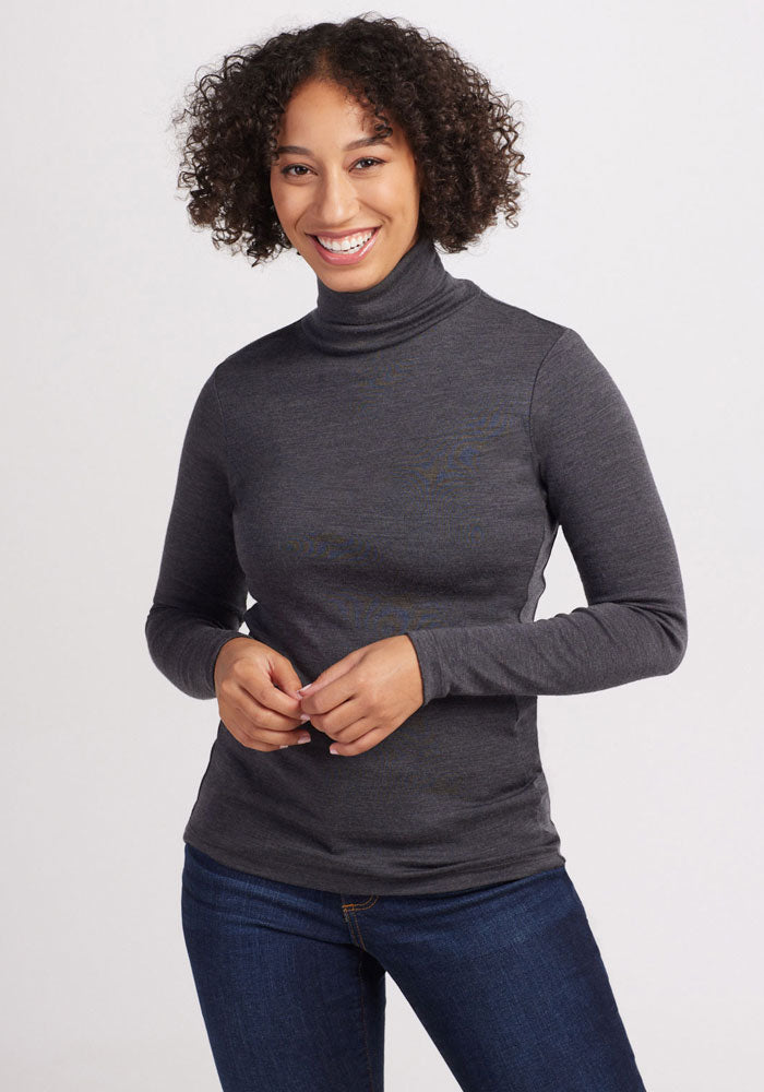 Women's Merino Wool Turtleneck - The Woolx Peyton - Free Shipping