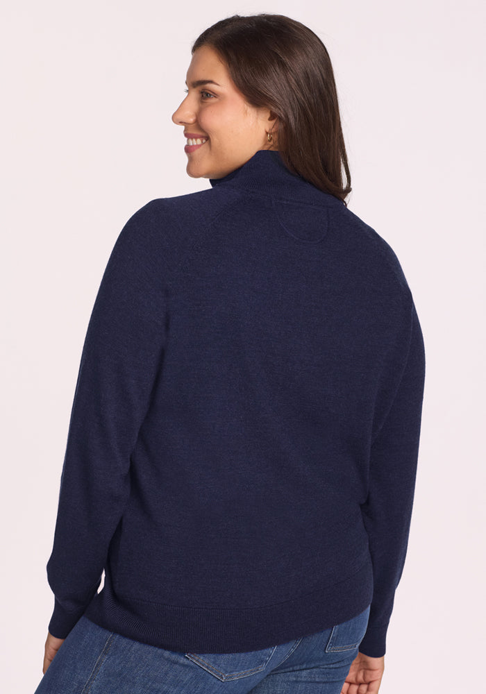 Collins Half Zip Sweater - Storm Cloud – Woolx